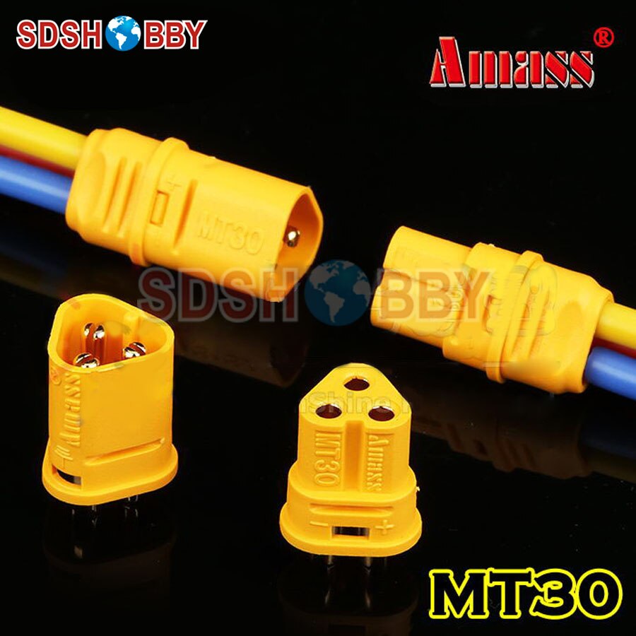 Amass MT30 2mm 3-pin Connector/Motor Connector/Plug Set for RC Model ...