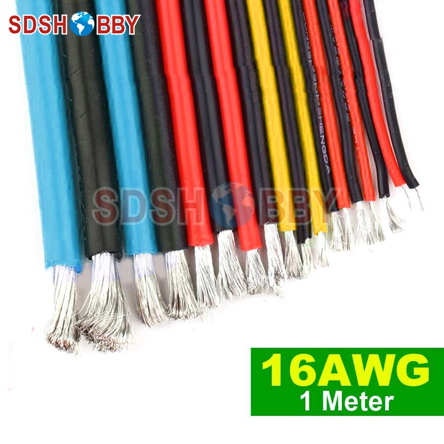 1 Meter 16AWG Silicone Wire/ Silica Gel Wire/ Silicone Cable (252/0.016 ...