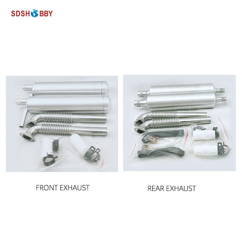 Exhaust Pipe Muffler Canister Set for 50-70CC Gas Engine RC Models